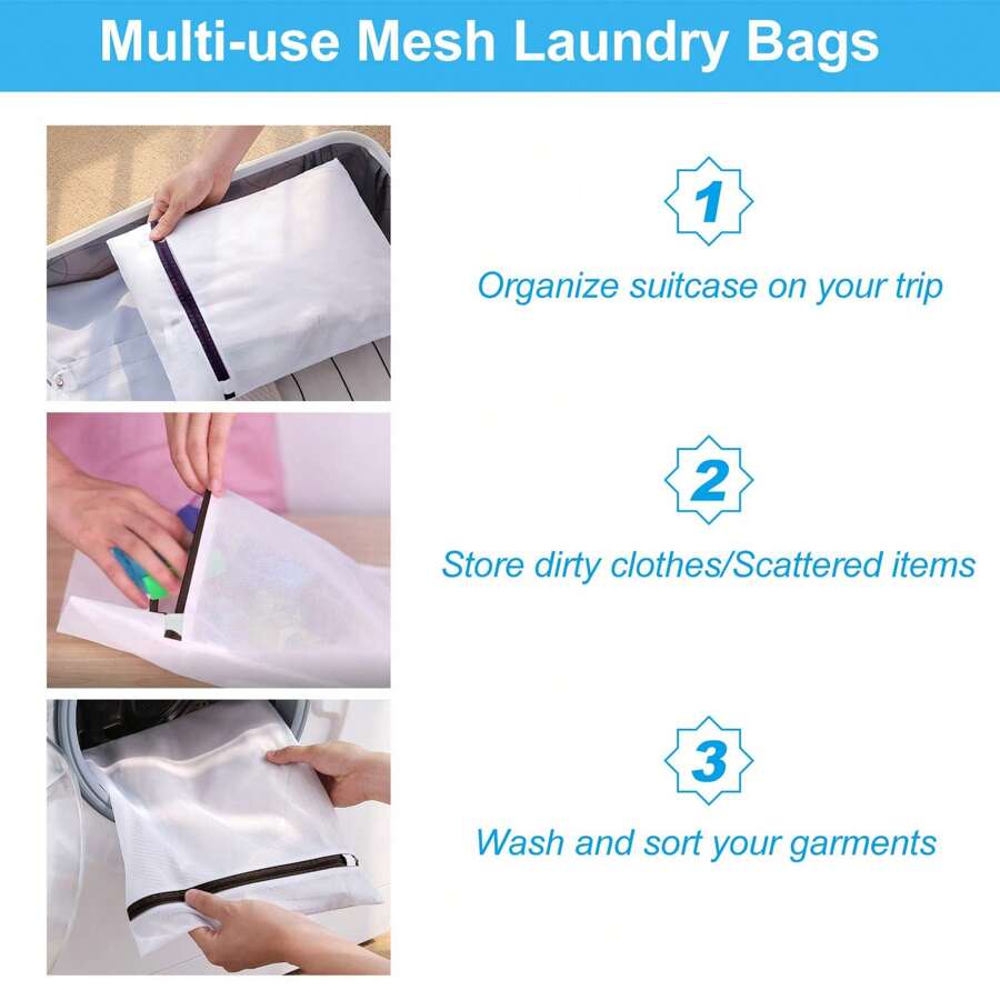 5pcs Mesh Laundry Bags For Delicates, Washing Machine Bags For ...