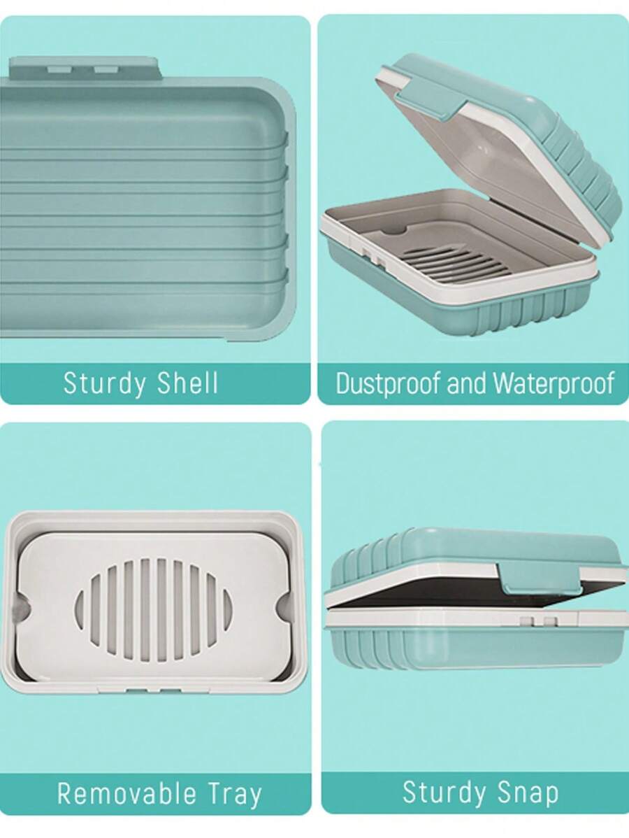 1 Leak Proof Travel Soap Box With Lid - Drainage Soap Rack - Travel ...