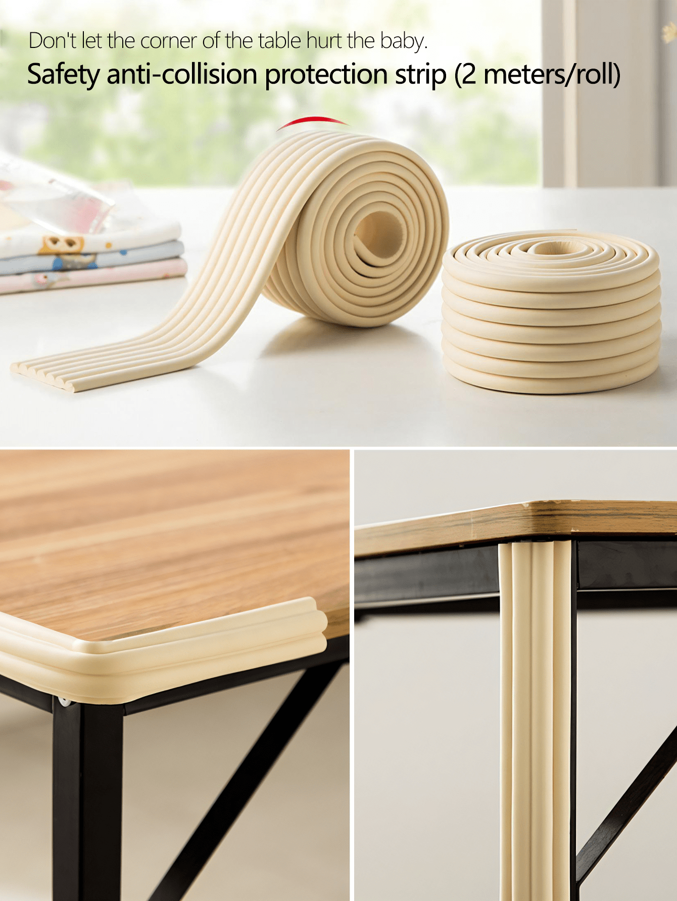 Furniture Table Corner Safety Protection Strip, Collision Avoidance ...