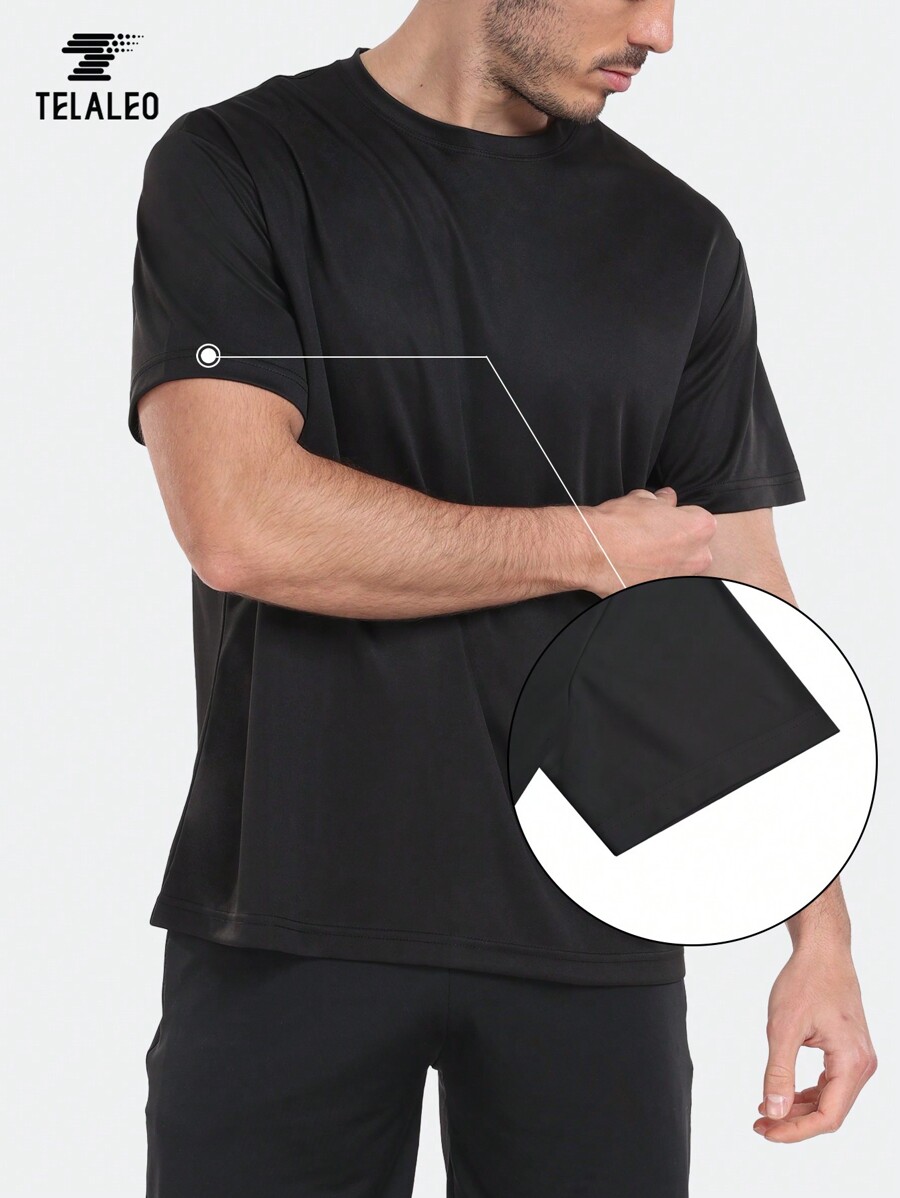 TELALEO 6 szt. Jednolity, sportowy, męski, z krótkim rękawem, okrągłym ...