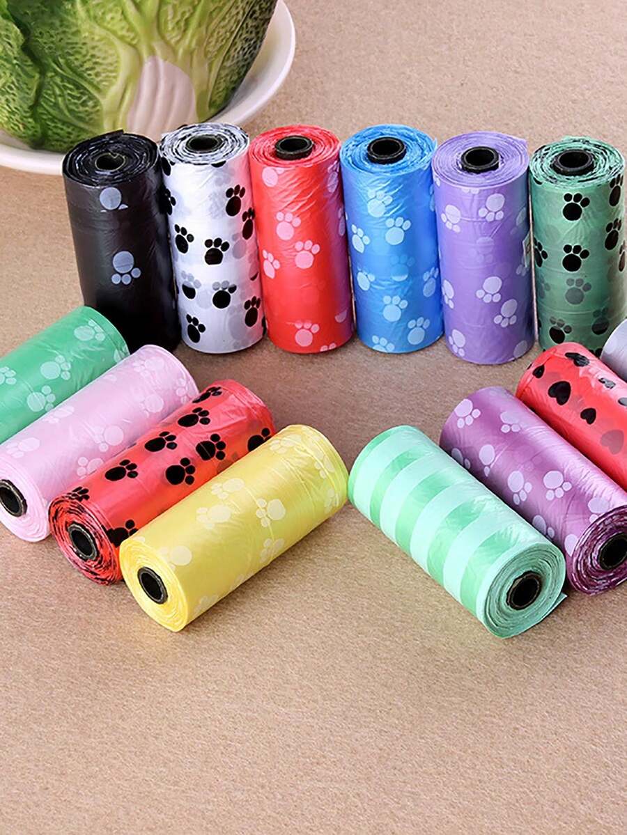 10 Rolls Random Color Garbage Bags, Mini Portable Tear Off Trash Bags ...