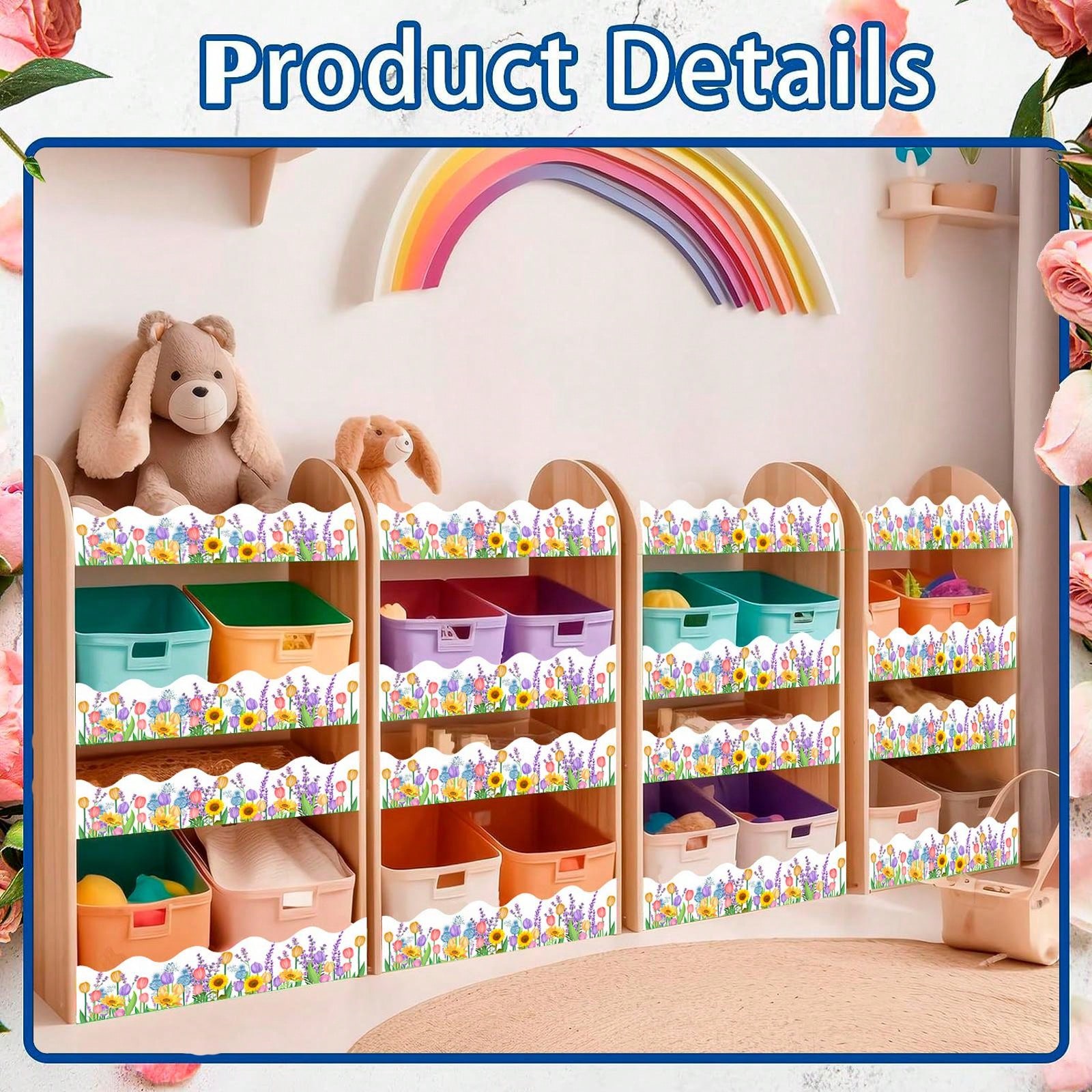 Spring Bulletin Border Flower Classroom Border Trim Cut Rolled Borders ...