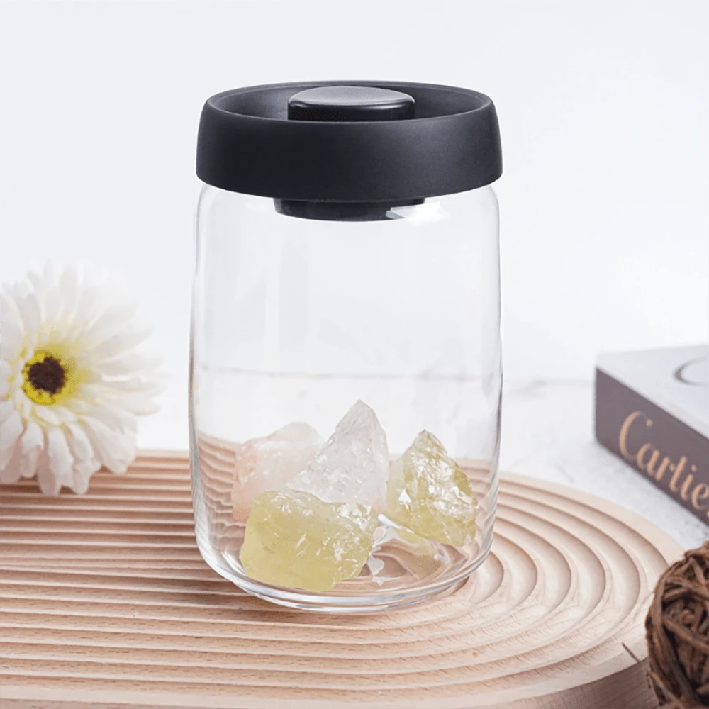 1pc Candy Storage Jar, Sugar Canister, Vacuum Glass Sealed Jar ...