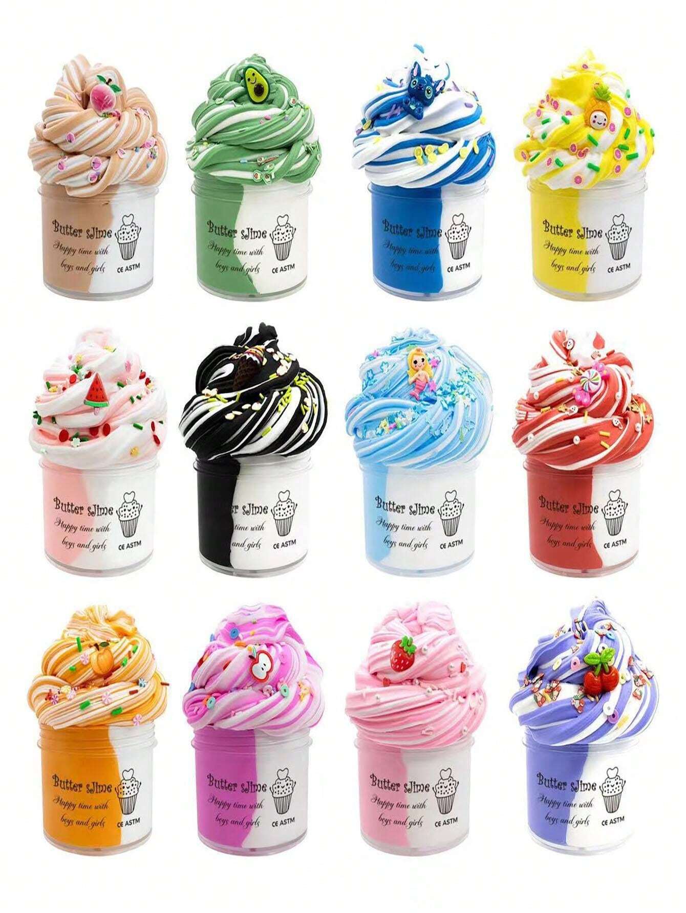 1pc Fruit Slime 70ml Mixing Color Crystal Clay Butter Putty Cotton Mud ...