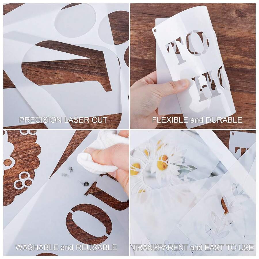 21 PCS Welcome Stencils Seasonal Stencils For Painting On Wood Reusable ...