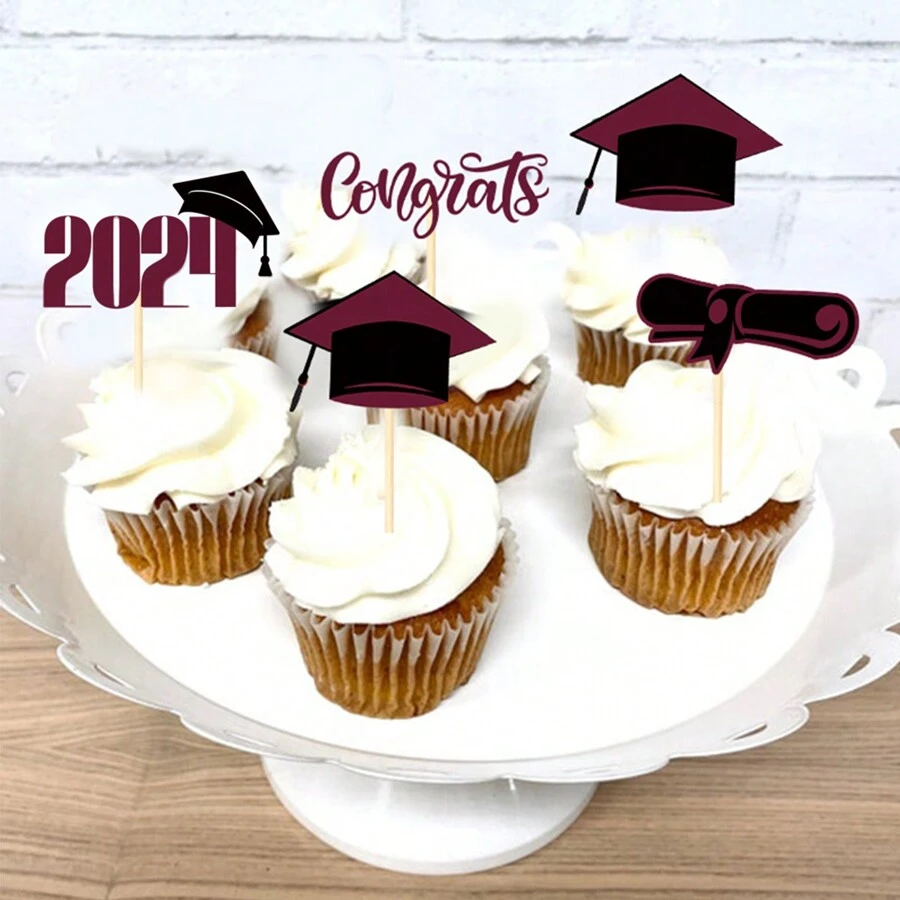 16PCS Graduation Cupcake Toppers 2024, Graduation Centerpieces 2024 ...