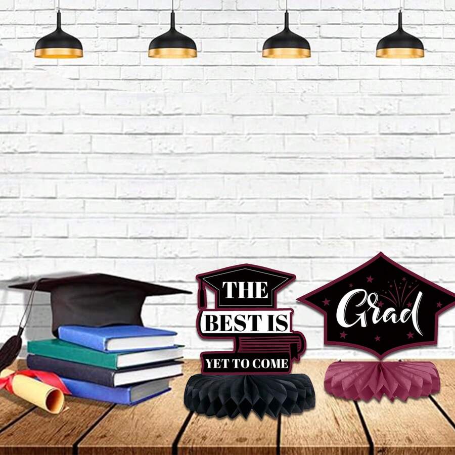 6PCS Graduation Decorations Class Of 2024, Congrats Grad Honeycomb ...