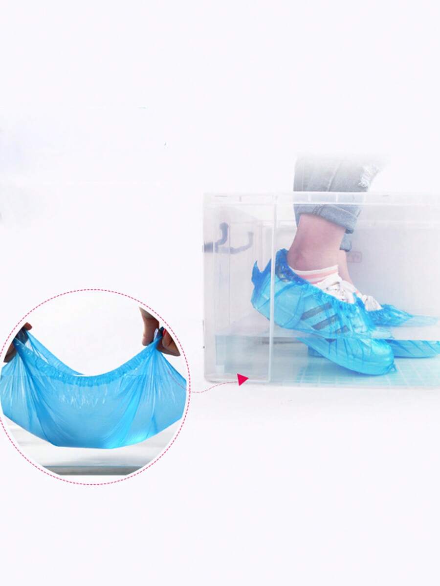100 Pieces Practical Plastic Shoe Covers For Home Use, Dust-Proof And ...