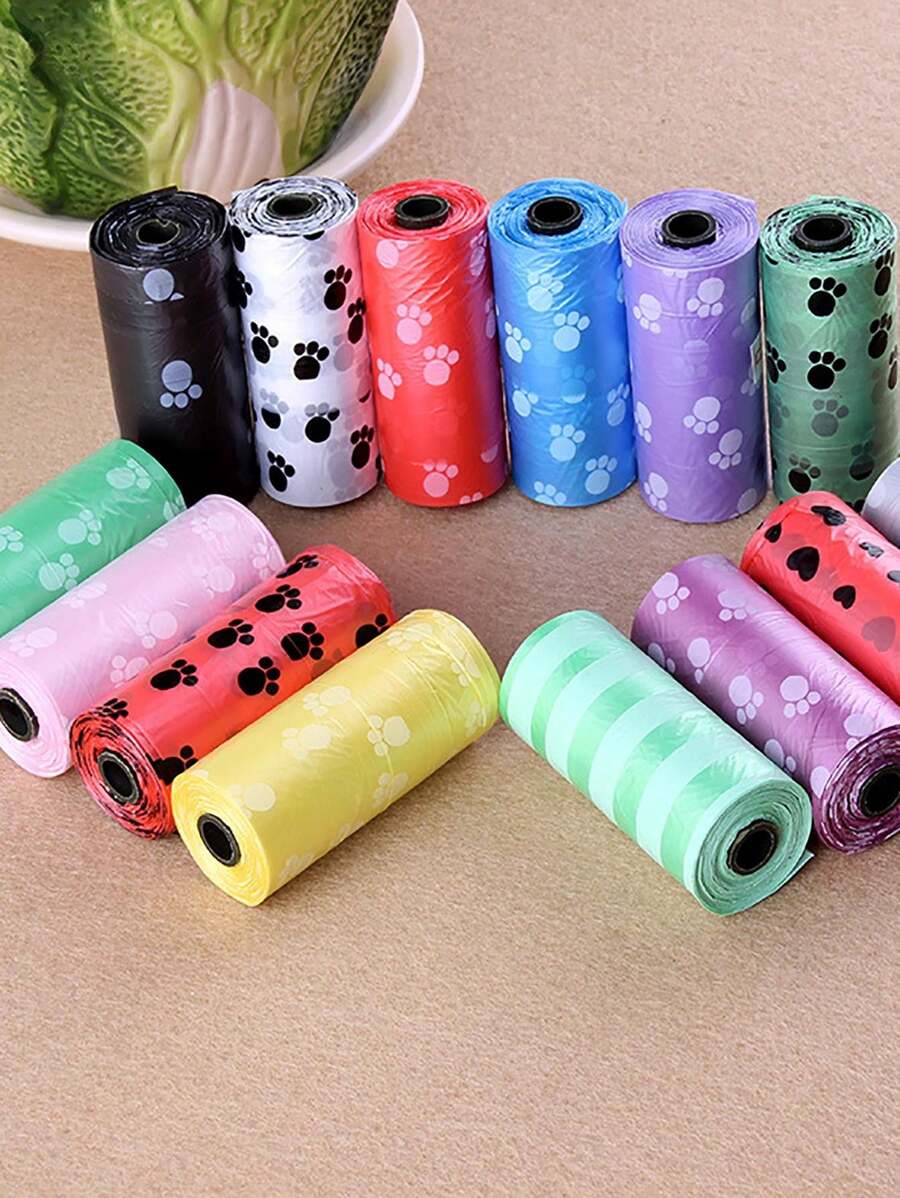 10 Rolls Random Color Garbage Bags, Mini Portable Tear Off Trash Bags ...