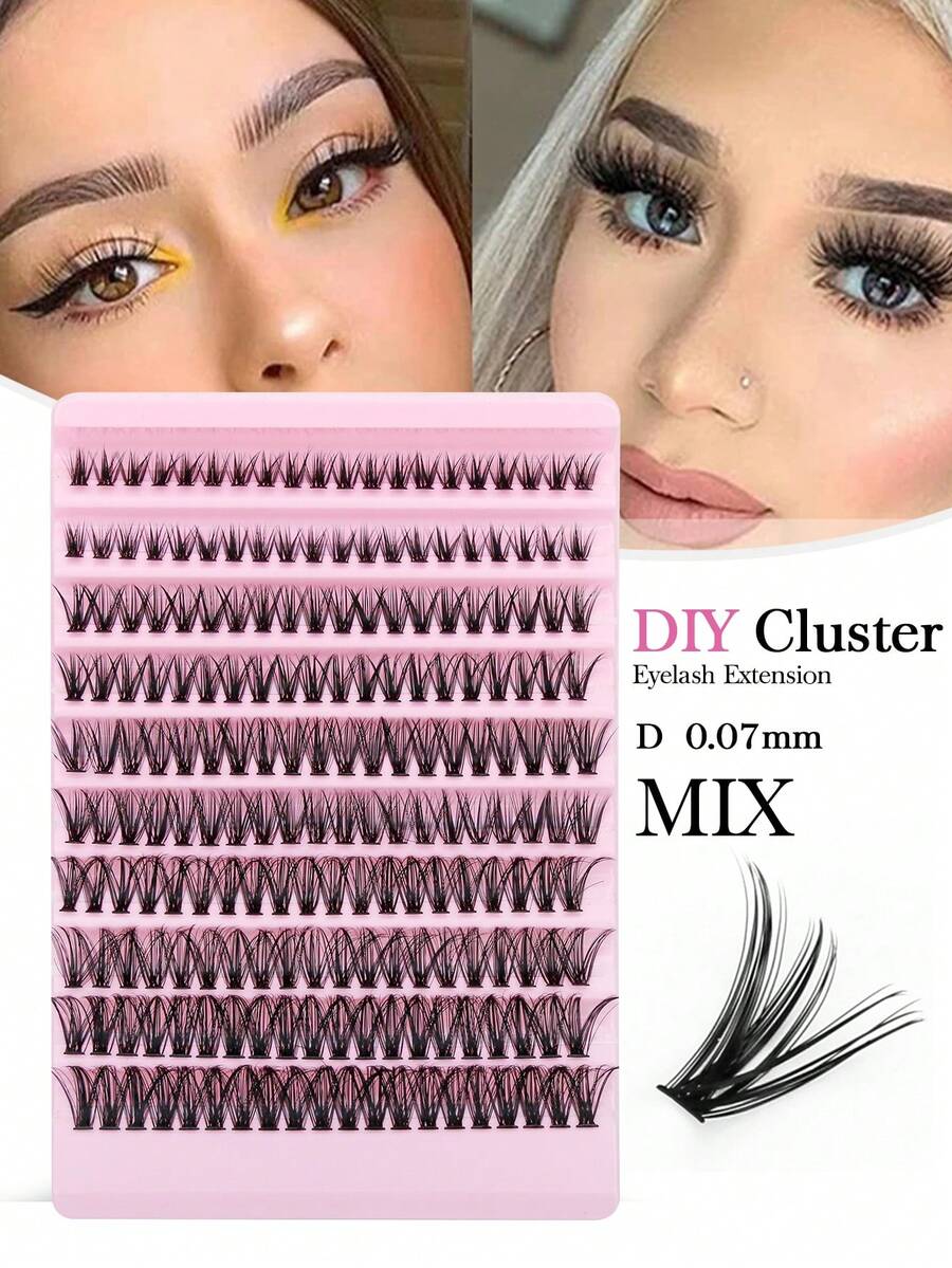 10 Rows Handmade Soft Korea Pbt Fiber Lashes 0.07mm 8-16mm Mixed Size Long Lasting Waterproof ...