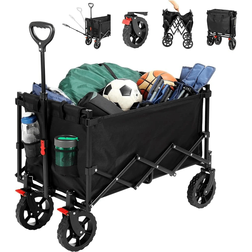 Folding Trolley On Wheels With Brake, Festival Trolley, Collapsible ...