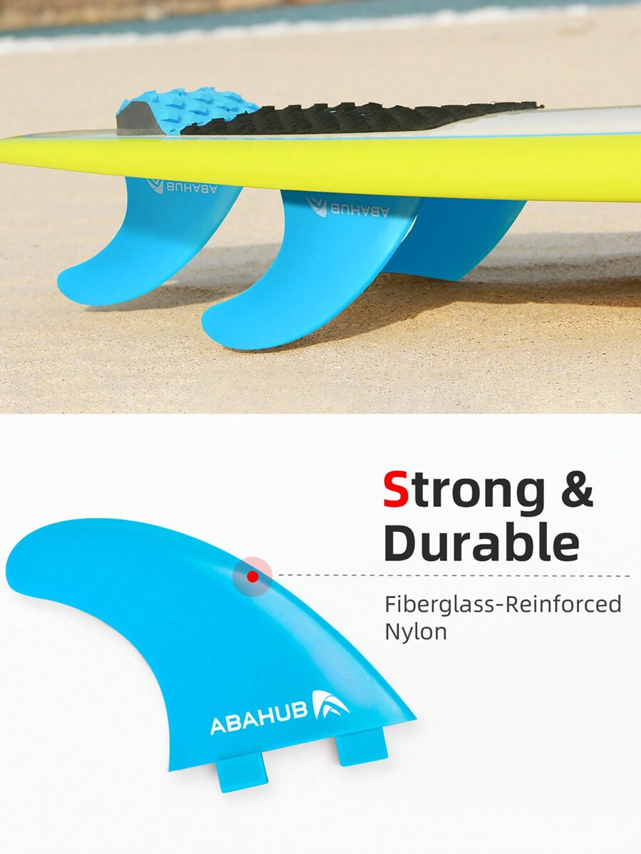ABAHUBSurfboard Thruster Fins Set, Compatible With Future Style Fin Box ...