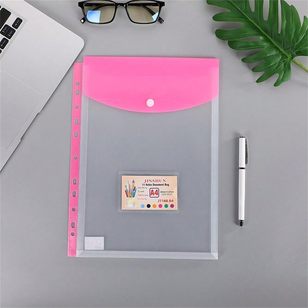 12PCS A4 Poly File Folder With Botton Envelope Wallet File Bag Office ...