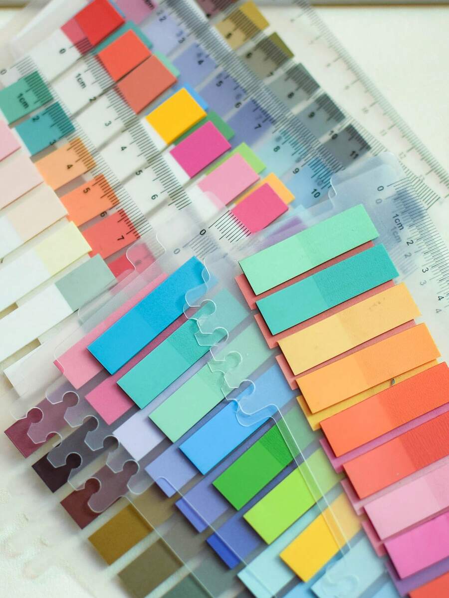 3200 Sheets Of 16 Colors Half-Color Transparent PET Sticky Note Index ...