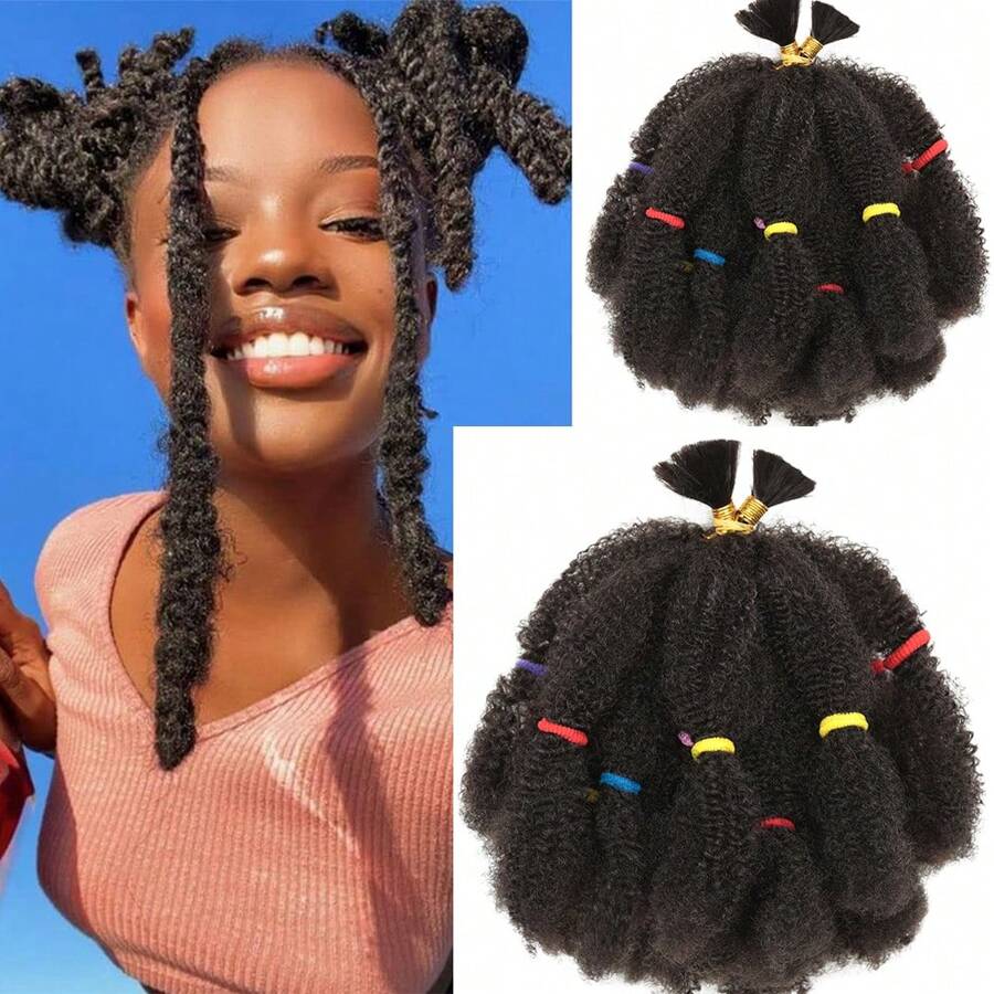 12Inch Short Afro Kinky Hair Extensions Synthetic Braids Hair Afro ...