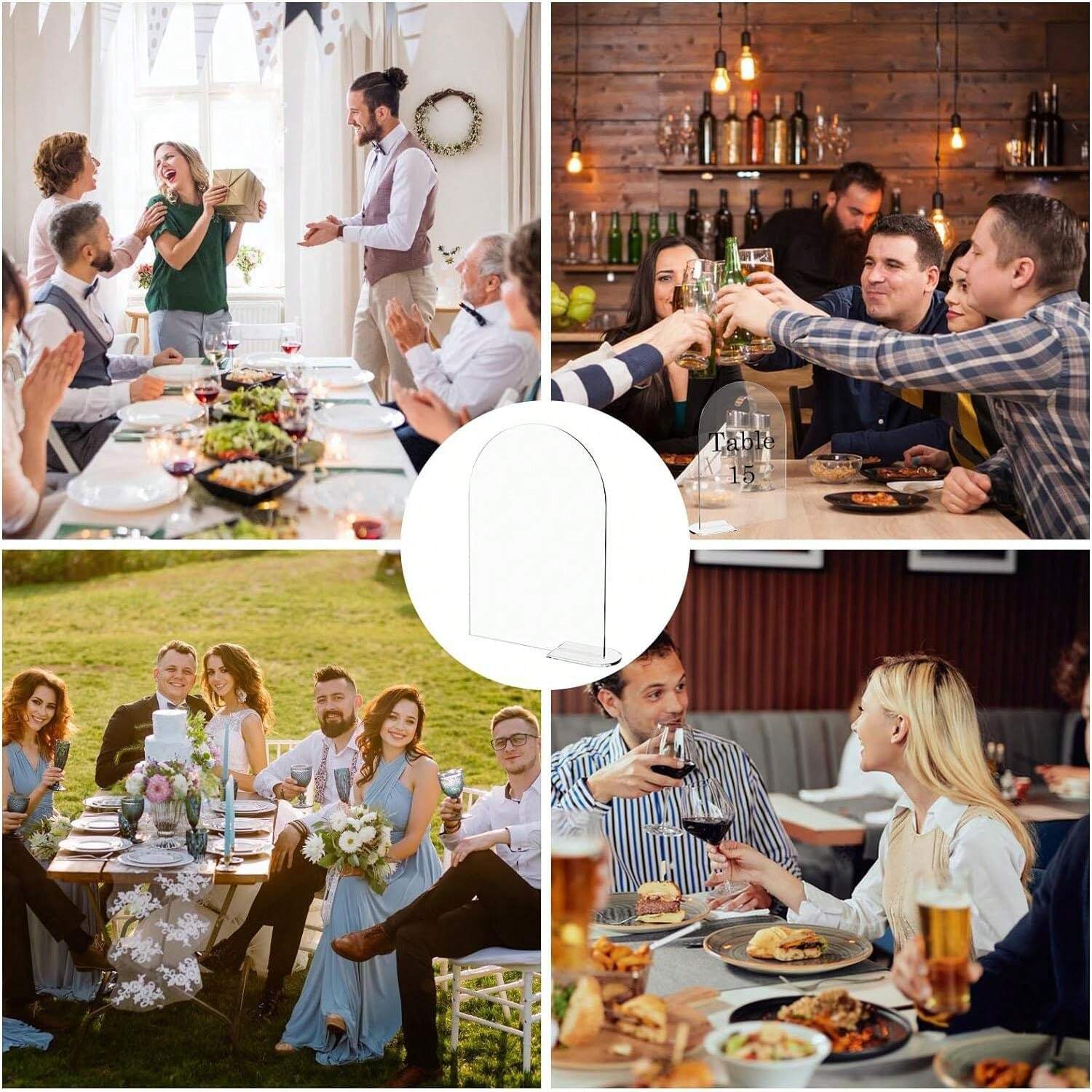 Arch Acrylic Table Sign Clear Acrylic Table Numbers DIY Blank Acrylic ...