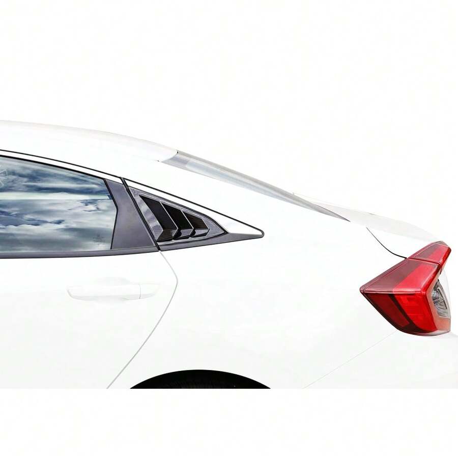 Window Louvers Fit 2016-2021 Hondas' Civic Sedan 4-Door, Carbon Fiber Print Rear Quarter Panel ...