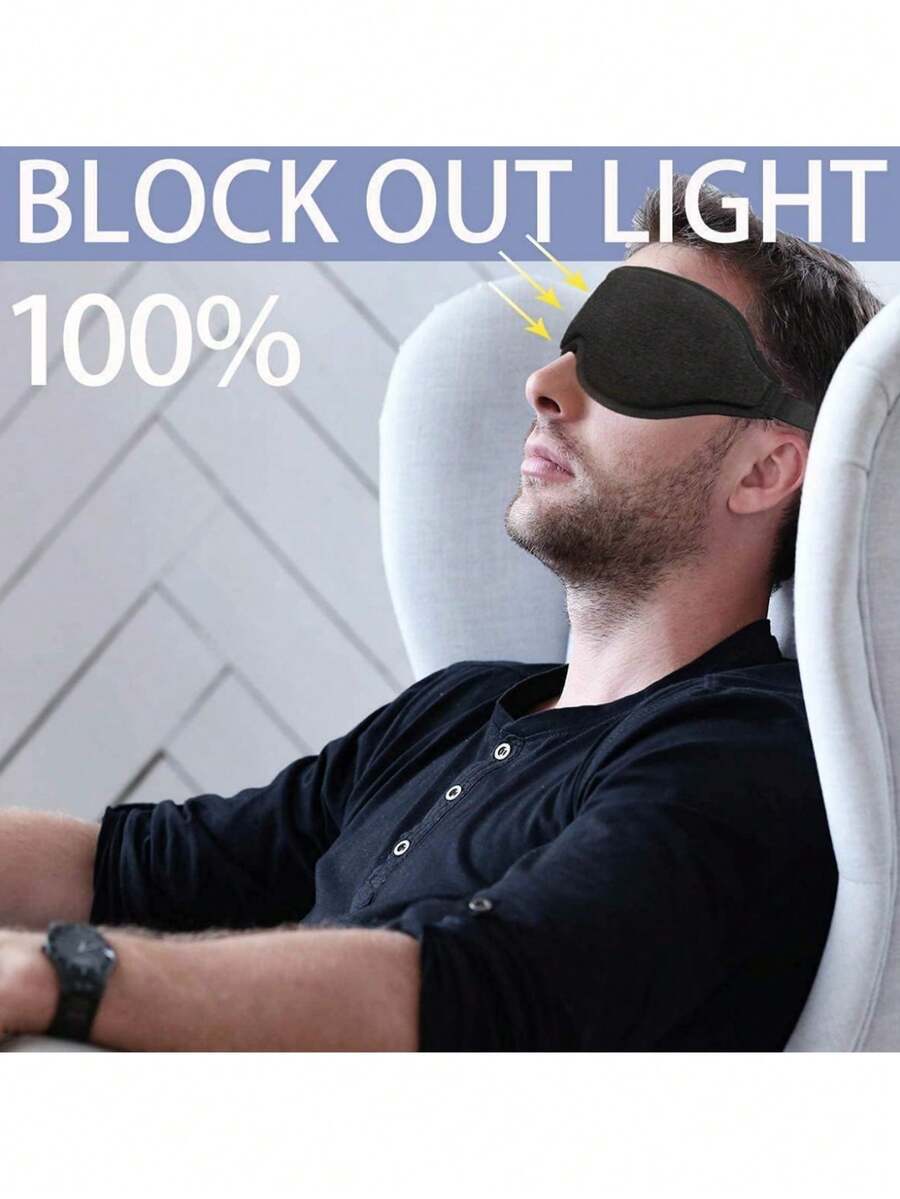 Sleep Mask, 3D Concave Design, Non Pressure, Ultra-Soft, Adjustable Eye ...