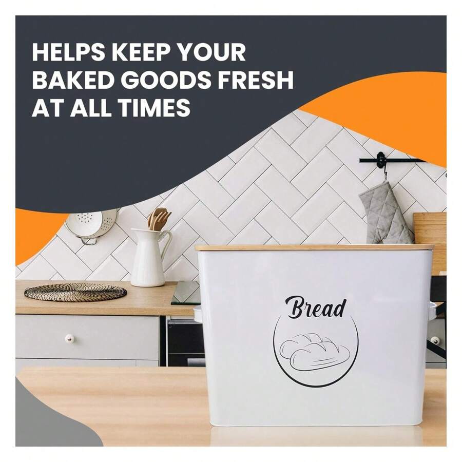 Bread Box | White Farmhouse Bread Box For Kitchen Countertop | Bread ...