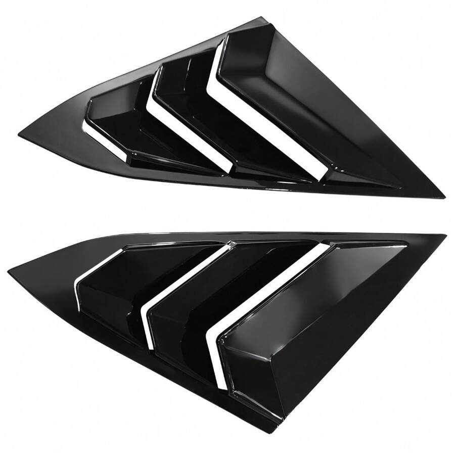 Window Louvers Fit 2016-2021 Hondas' Civic Sedan 4-Door, Gloss Black Rear Window Side Louvers ...