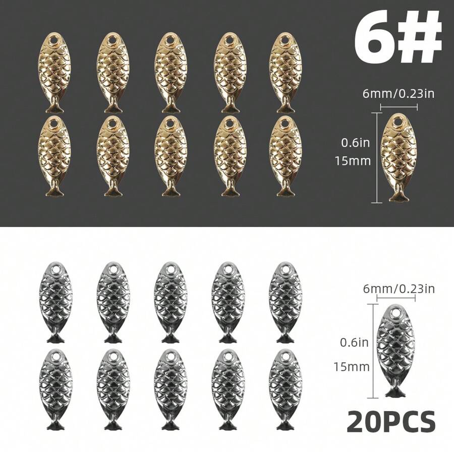 20pcs Lure Sequins Mimic Fish Shaped Miniature Fishing Accessory For ...