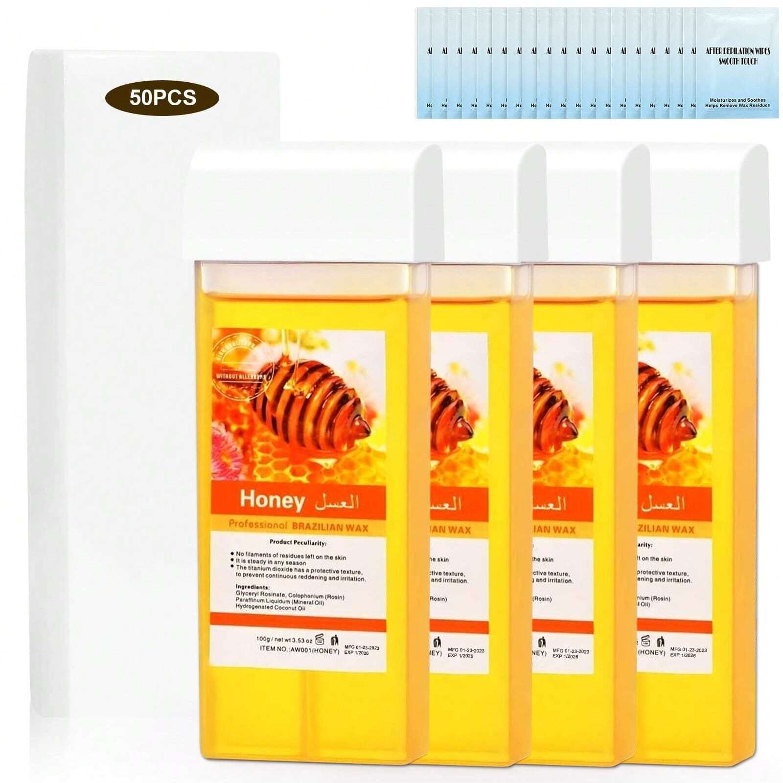 Roll On Wax Kit, Roll On Wax Cartridges For Hair Removal, 4 Pack ...