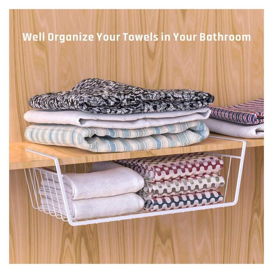 YONGSTYLE Hanging Under Shelf Storage Basket 6 Pack And 4 Pack Under ...