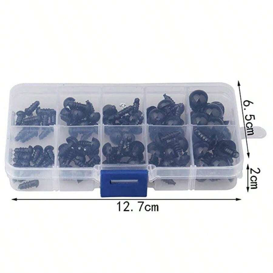 262pcs/Box All-Black Plastic Toy Accessories Set - Teddy Bear Screw Eye ...