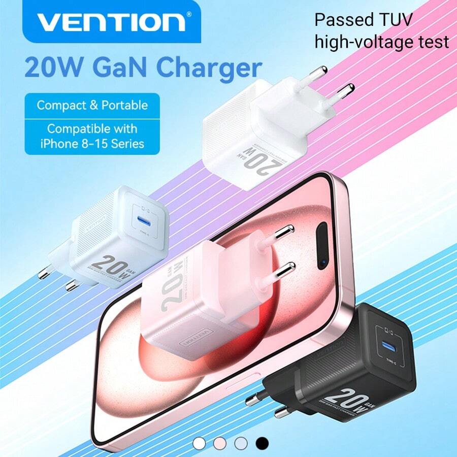 VENTION 20W GaN Charger PD Fast USB Type C Charger USB C PD3.0 QC3.0 Quick Charging For IPhone ...