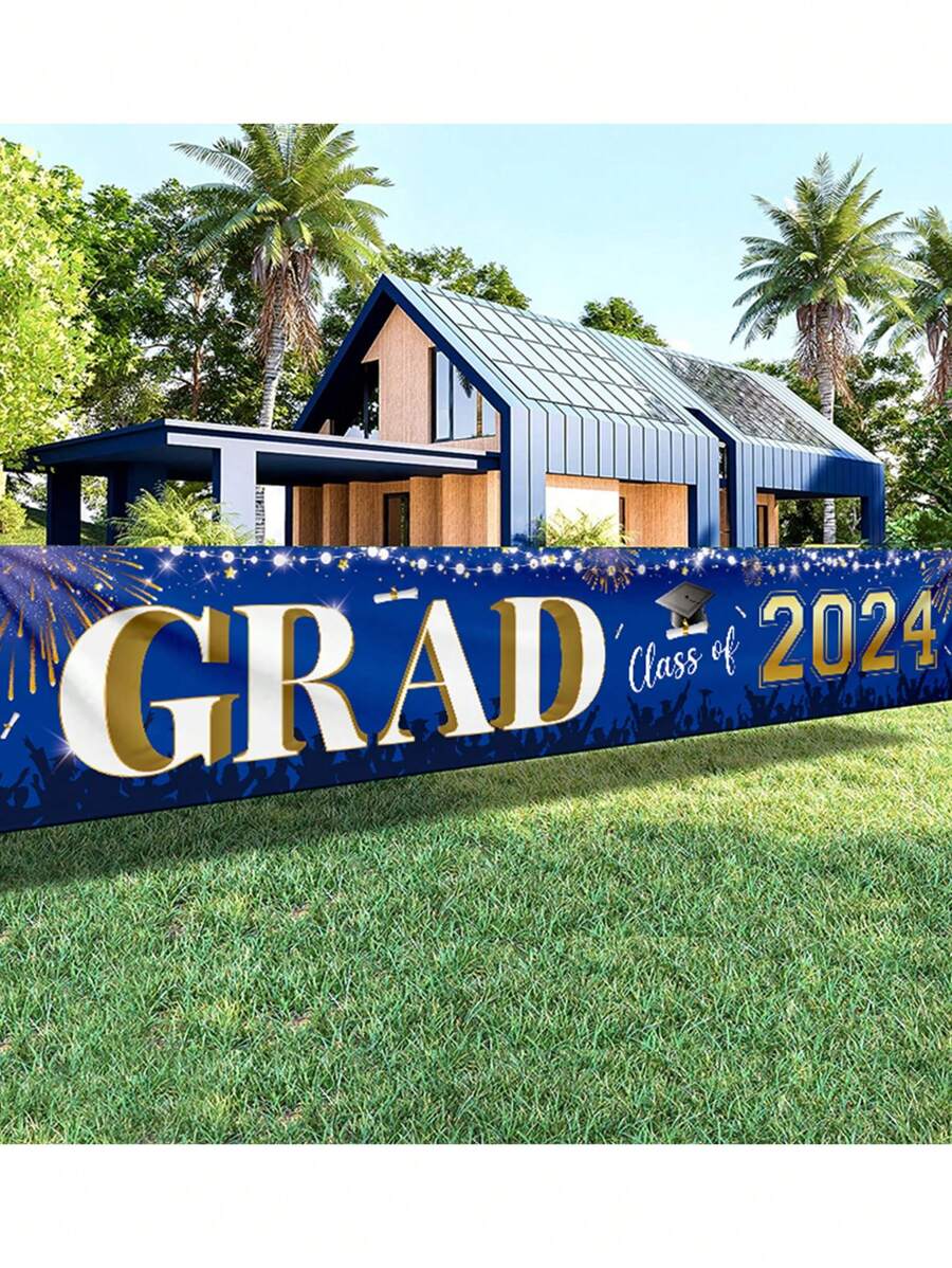 2024 Blue Graduation Garden Banner, Outdoor Graduation Garden Flag ...
