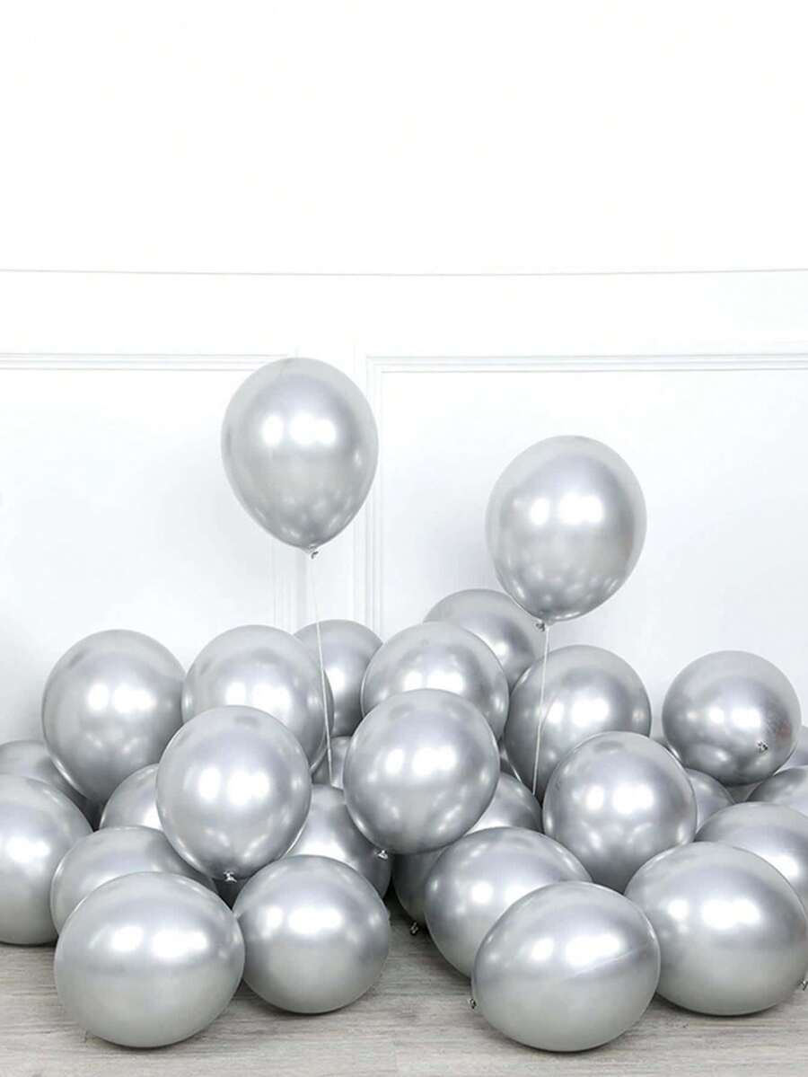30/50/100pcs,5inch Metallic Silver Balloons, Silver Balloons For ...
