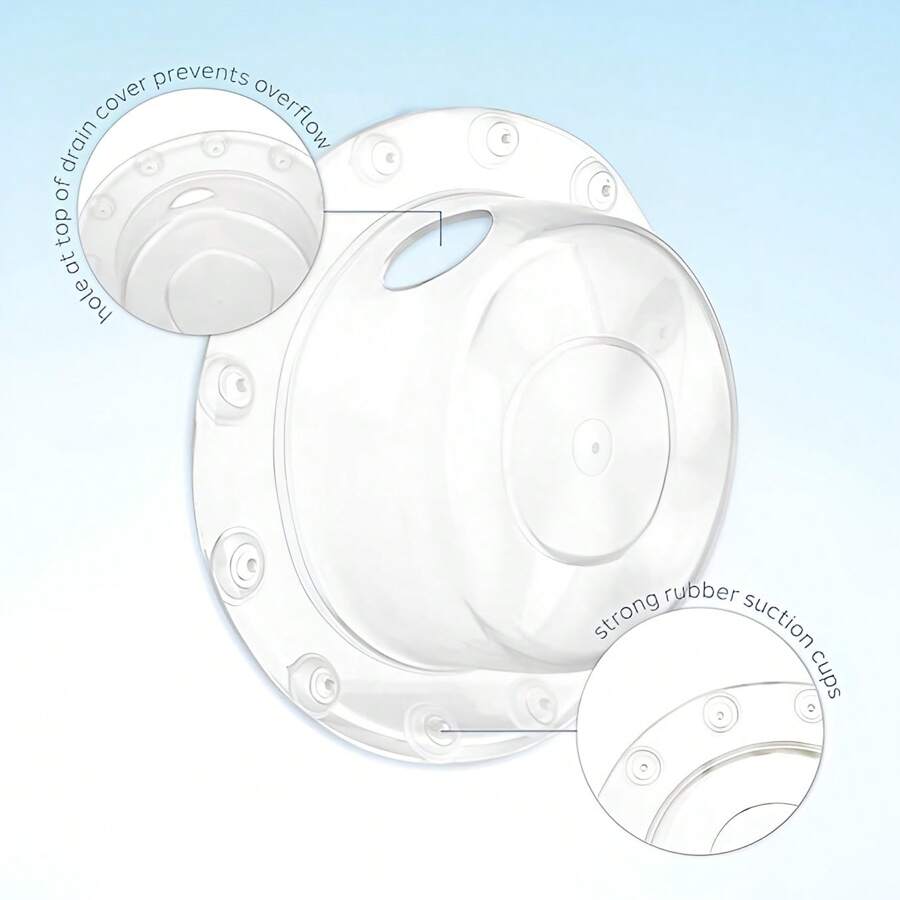 2 Pack Bathtub Stoppers Bathtub Overflow Drain Cover Transparent PVC ...