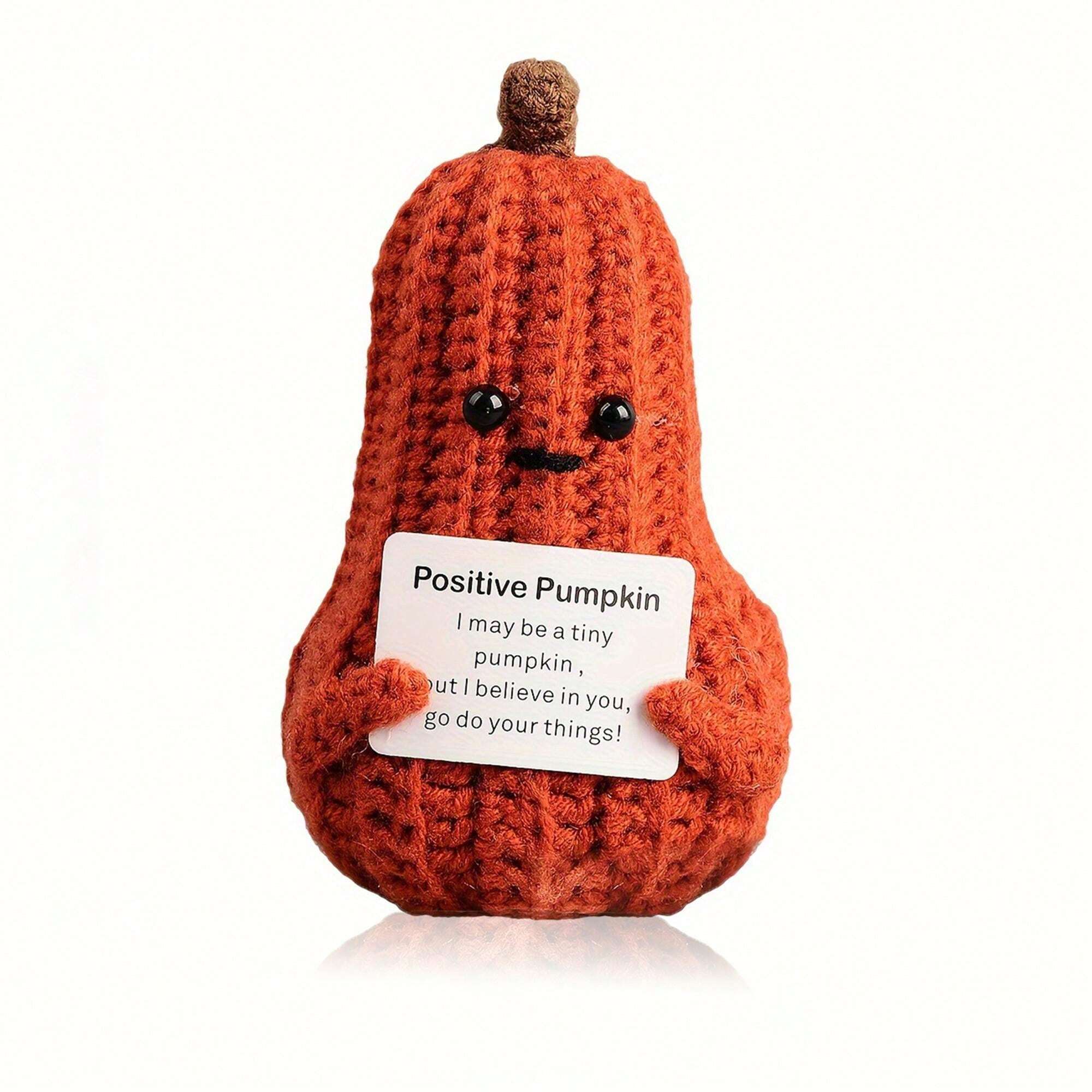 Mini Funny Positive Pumpkin, Emotional Support Creative Gifts, Knitted ...