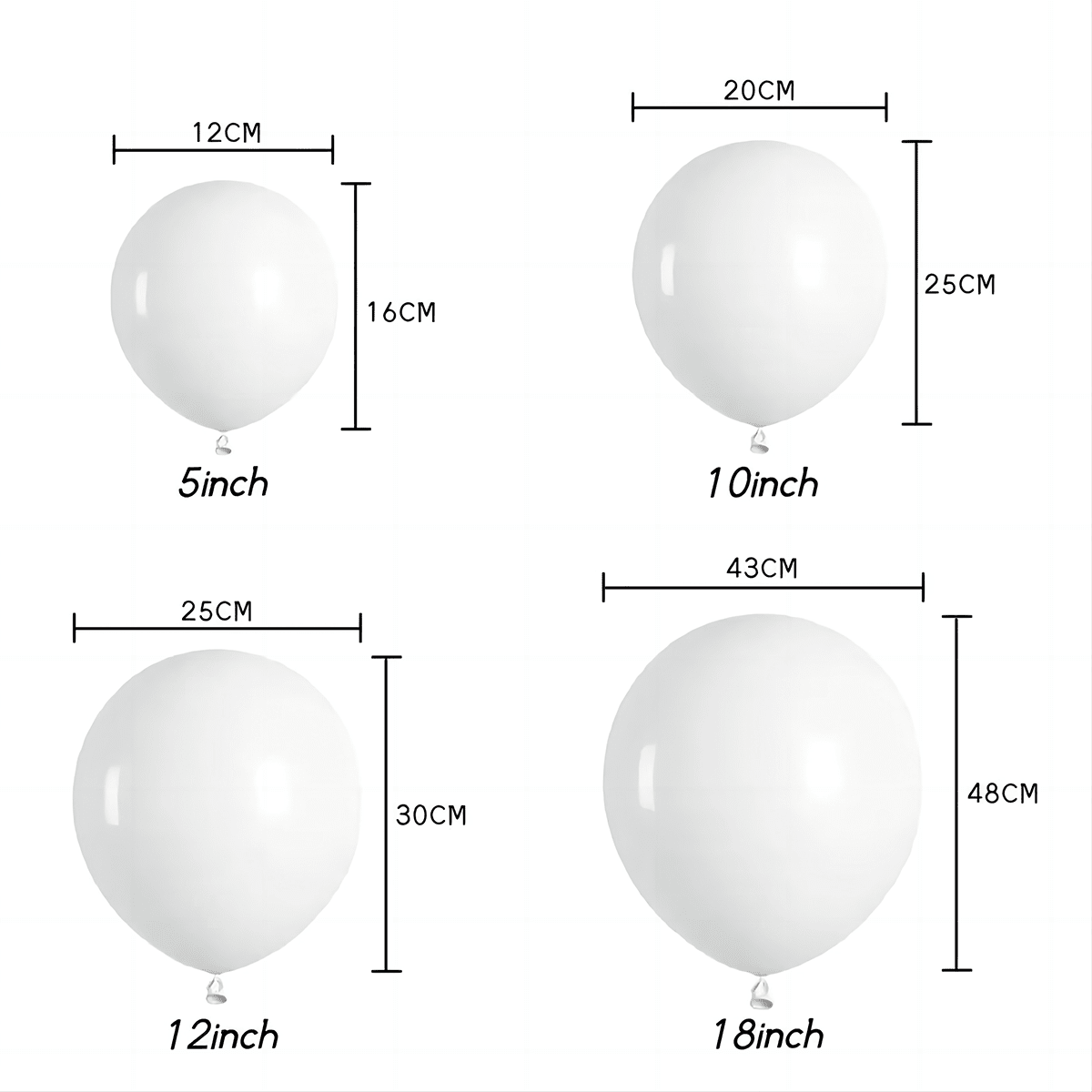 122pcs Balloon Set Different Sizes For Balloon Garland Arch, Premium ...