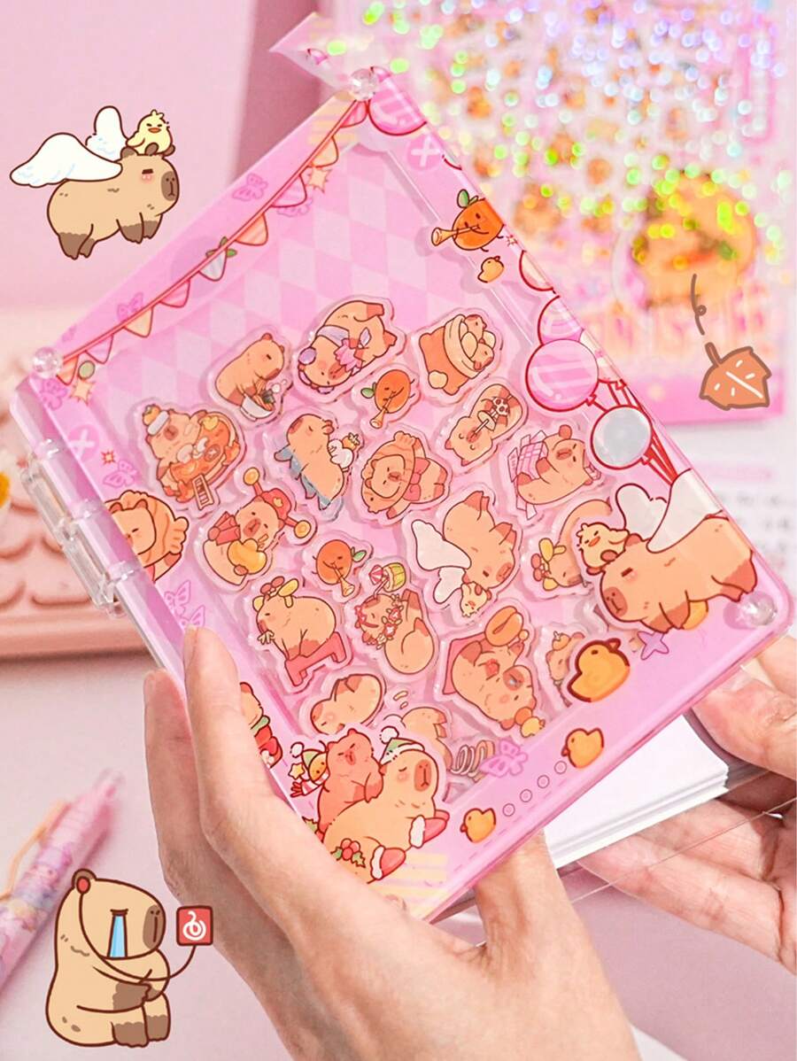 DIYable Cute And Fun Capybara Acrylic Shake Notebook | SHEIN USA