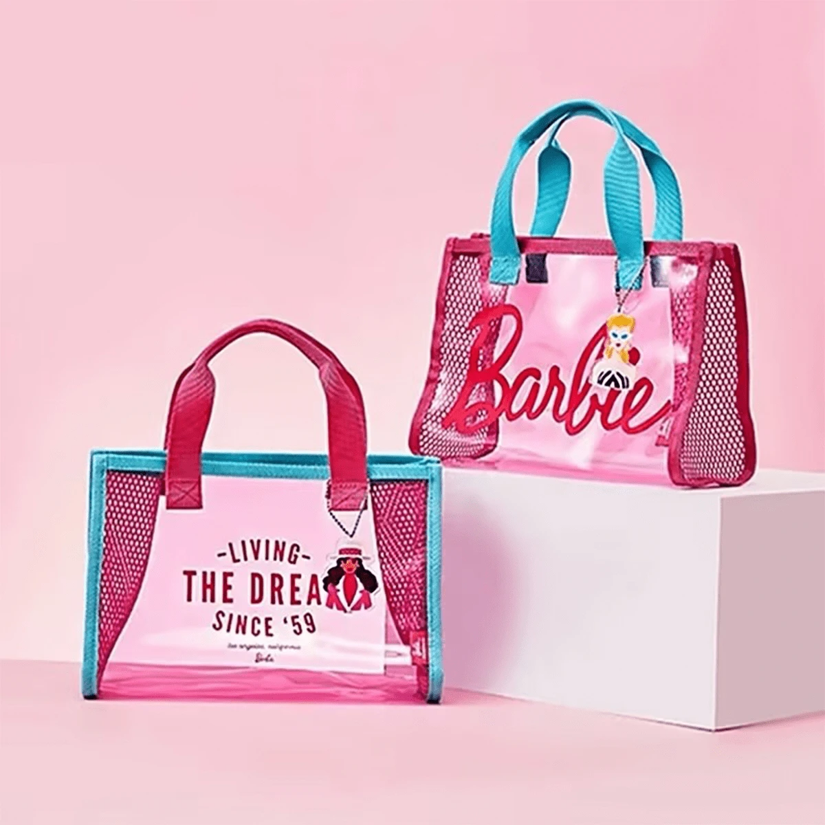 Miniso Fancy Barbie Collection PVC Lunch Bag Transparent Lightweight ...