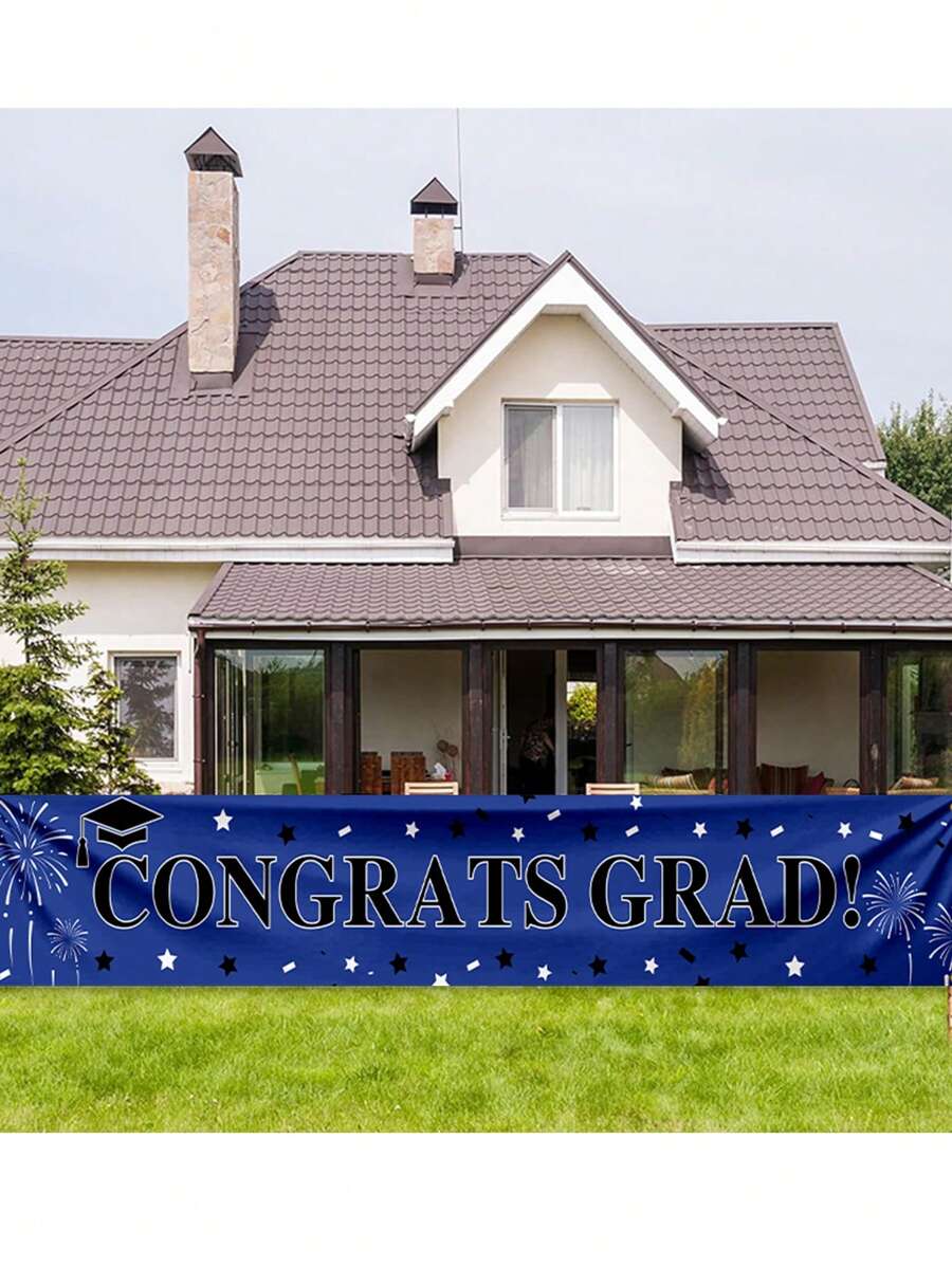 2024 Blue Graduation Season Courtyard Banner, Outdoor Graduation ...