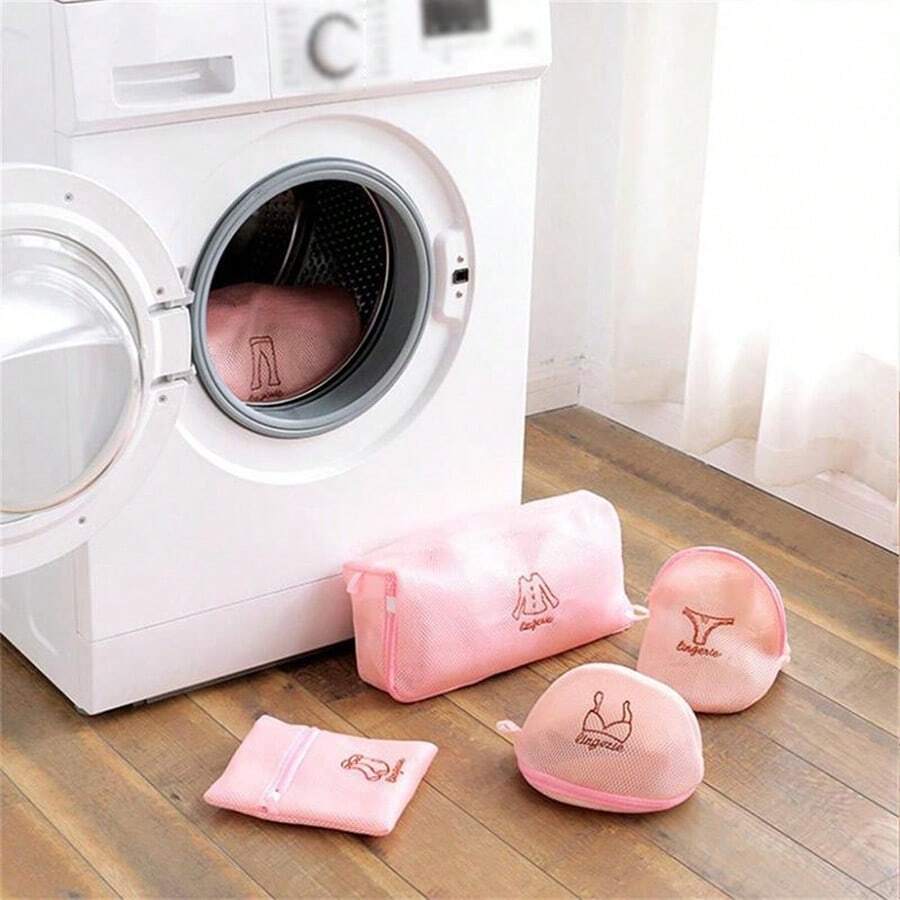 Zippered Mesh Laundry Wash Bags Foldable Delicates Lingerie Bra Socks ...