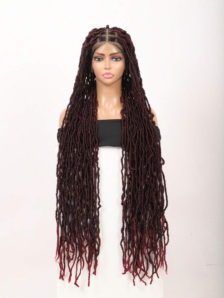 Full Double Lace Front Square Knotless Locs Braided Wigs For Women 41 ...