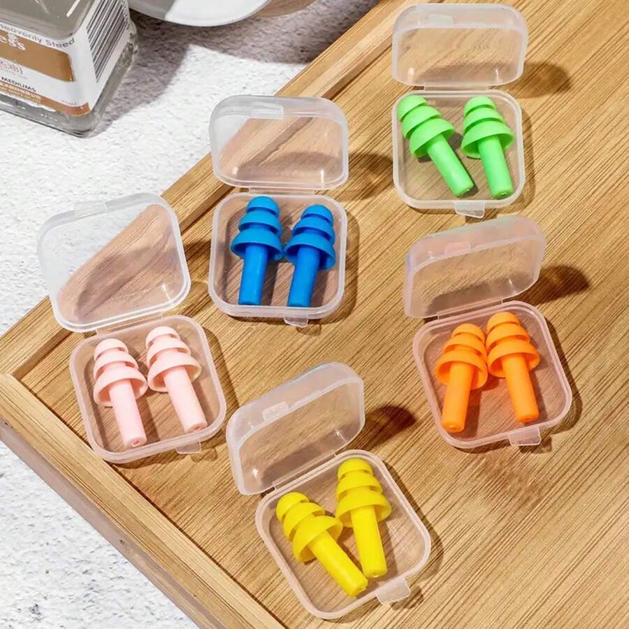 1 Pair Colorful Soft Silicone Earplugs, Waterproof Swimming Earplugs ...