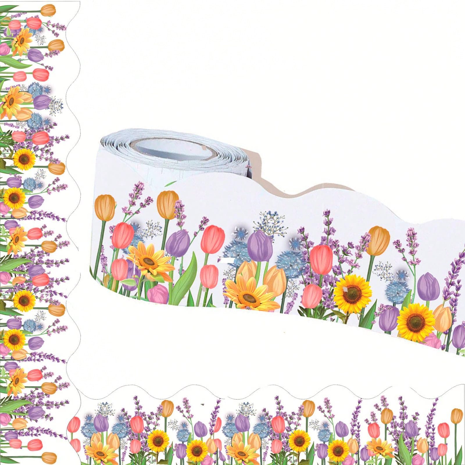 Spring Bulletin Border Flower Classroom Border Trim Cut Rolled Borders ...