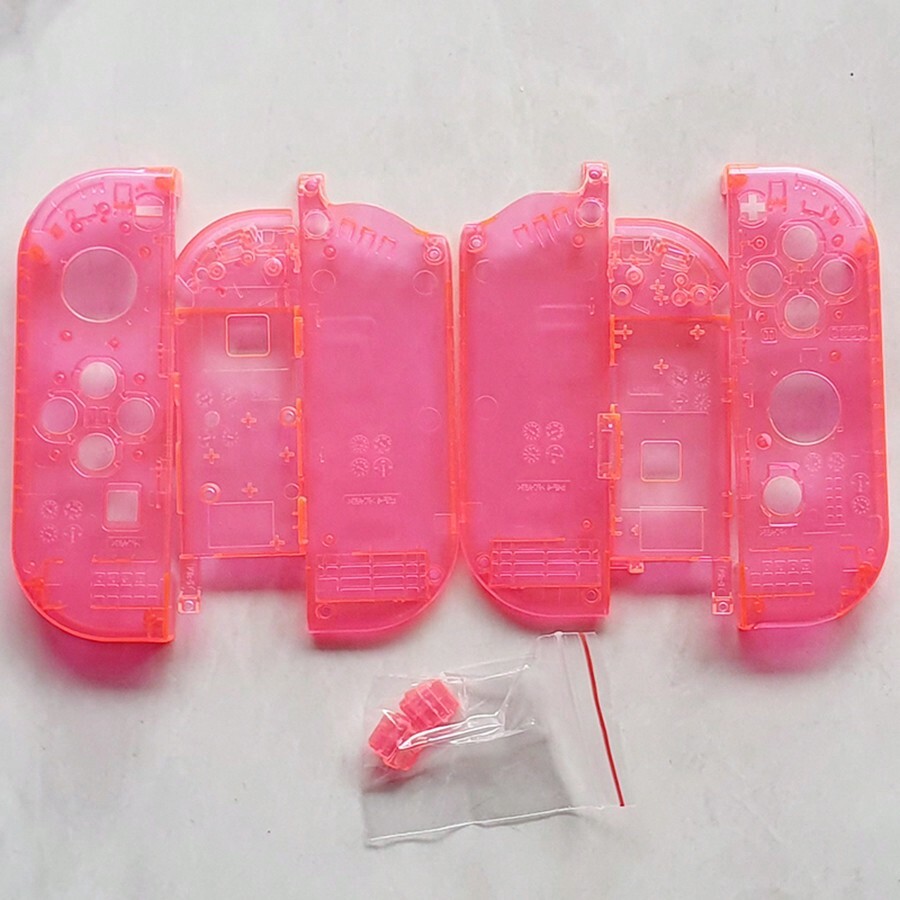 Transparent Red Joy-Con Replacement Shell For Switch And Switch OLED ...