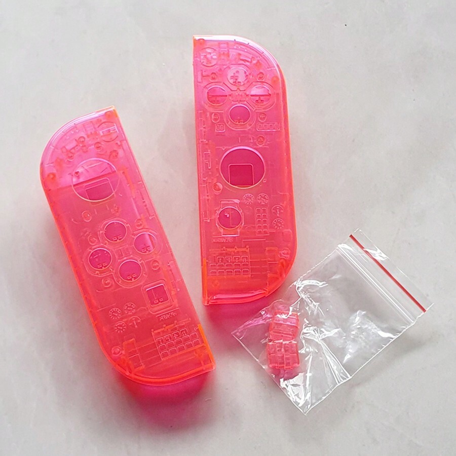 Transparent Red Joy-Con Replacement Shell For Switch And Switch OLED ...