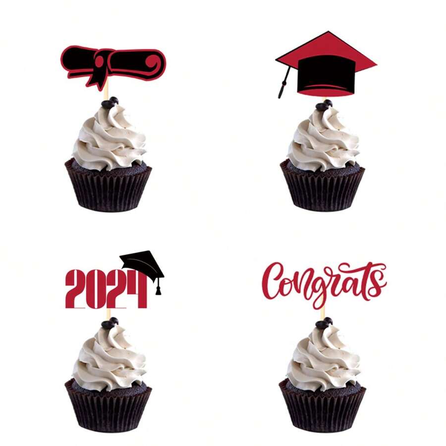 16PCS Graduation Cupcake Toppers 2024, Graduation Centerpieces 2024 ...