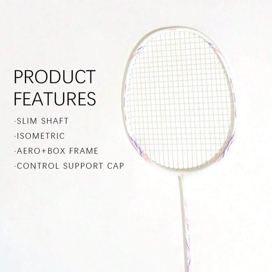 1 Pink Entry Level Carbon Fiber Badminton Racket With Defense For ...