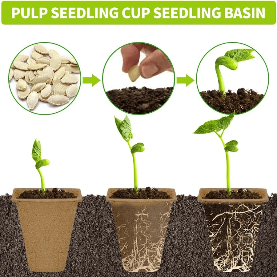 50 Sets Van Zaailing Potten En Tags , Zaailing Bowls , Papier Pulp Zaailing Kopjes , Aanplanten ...