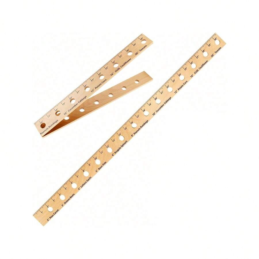 30 Inch Wooden Plant Ruler, Foldable Seed Planting Ruler With Holes ...