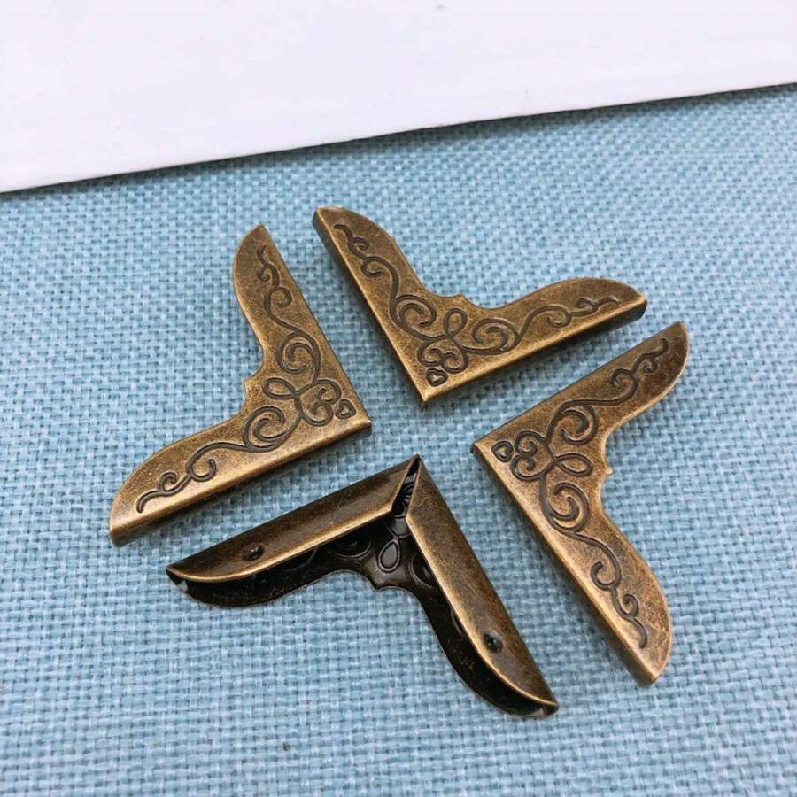 1 Set Of 6 Notebook Corner Protectors Metal Corner Guards With Leather ...