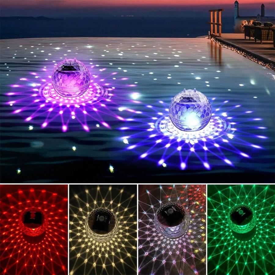 1pc, Solar Water Floating Swimming Pool Lights LED Automatically ...