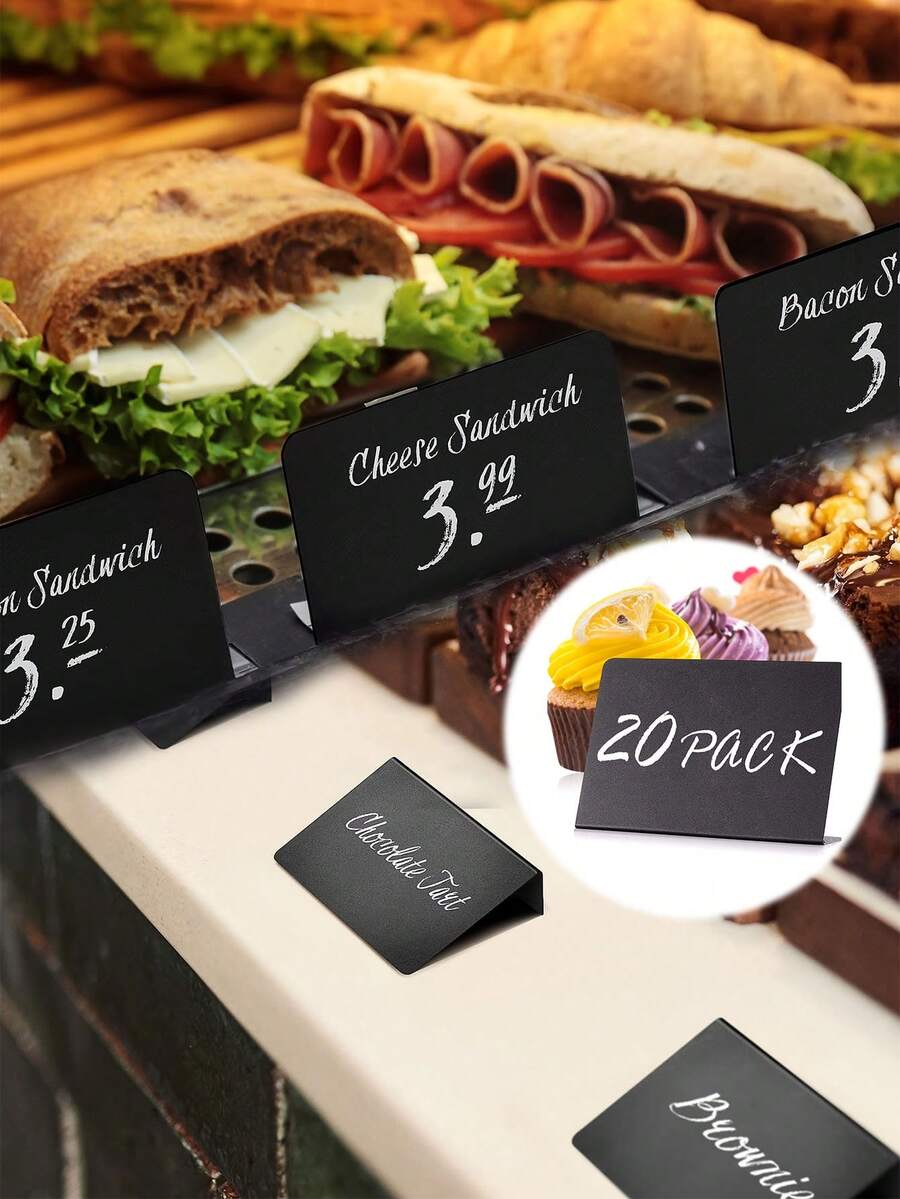 10pcs Erasable Chalkboard Food Signs, Mini Blackboard Food Labels For ...